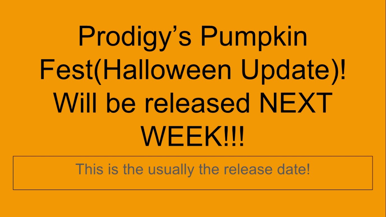 Prodigy's Pumpkin Fest will be released VERY soon! - YouTube