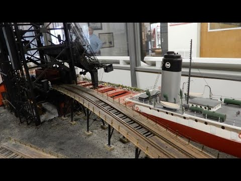 Museum Model Train Layout HO Coal Dock Loader Railcar Move Rotary ...