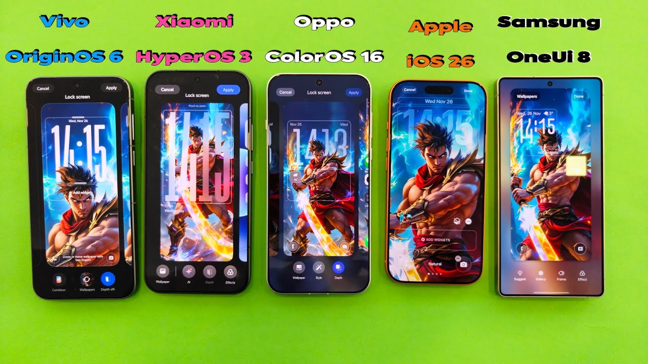 ColorOS 16 vs HyperOS 3 vs iOS 26 vs OriginOS 6 vs OneUi 8 - EPIC ...