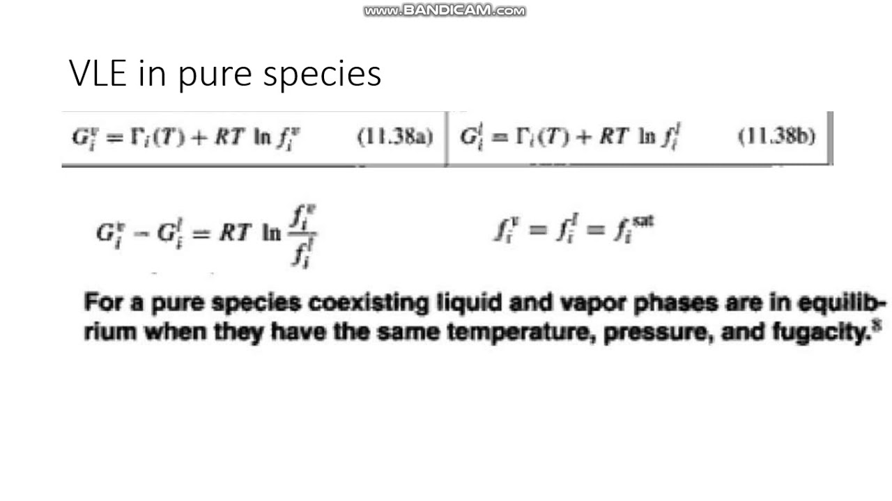 Fugacity in liquid phase and criterion for VLE in mixtures - YouTube