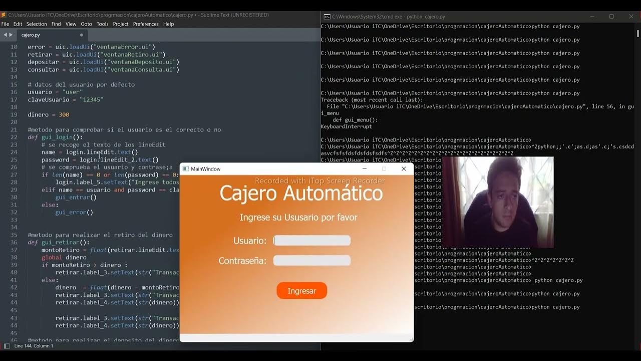 Cajero automático - python - YouTube
