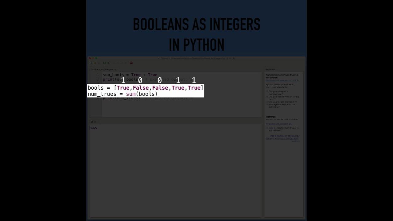 Booleans as Integers in Python - YouTube