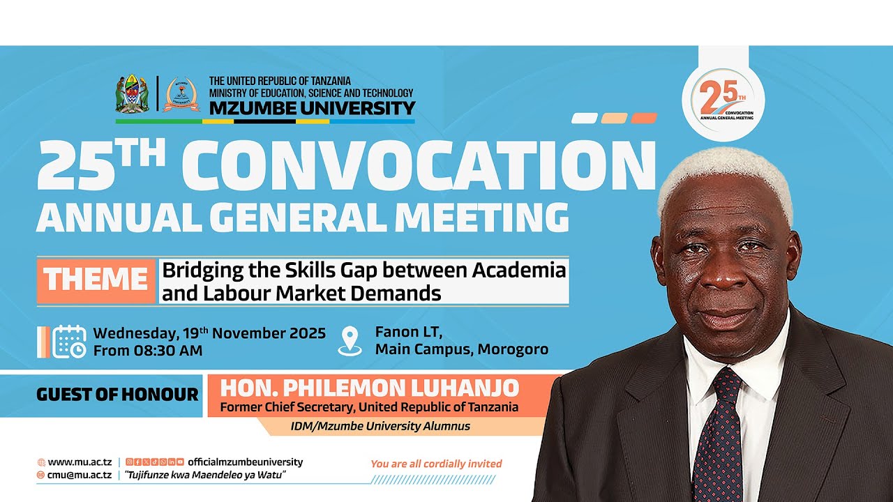 MZUMBE UNIVERSITY'S 25TH CONVOCATION ANNUAL GENERAL MEETING - YouTube