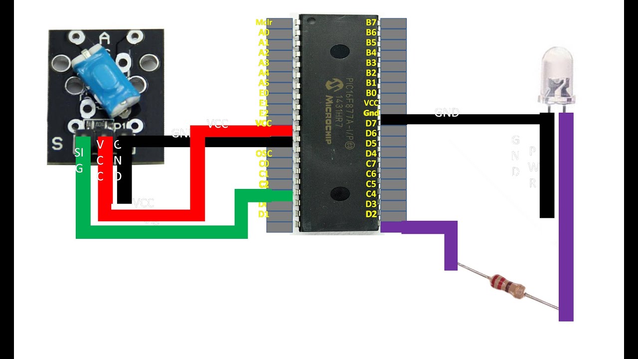 Pic16f877a Interface Ky 020 Tilt Switch Youtube