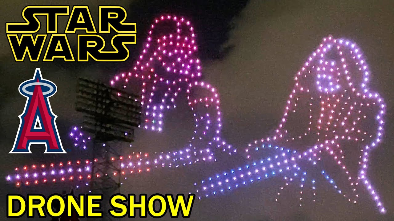 Star Wars drones light show at Angel Stadium for Star Wars Night ...