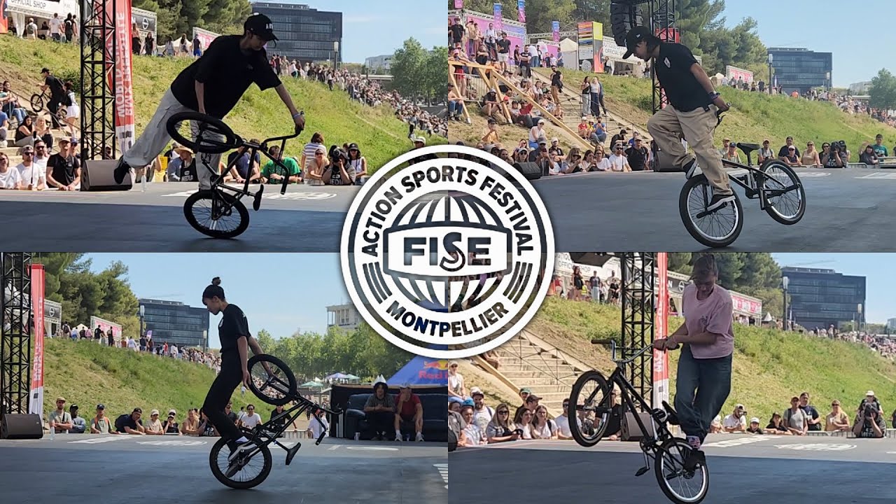 TOP 4 GIRLS at FISE WOMEN 15+ ELITE UCI BMX FREESTYLE FLATLAND WORLD ...