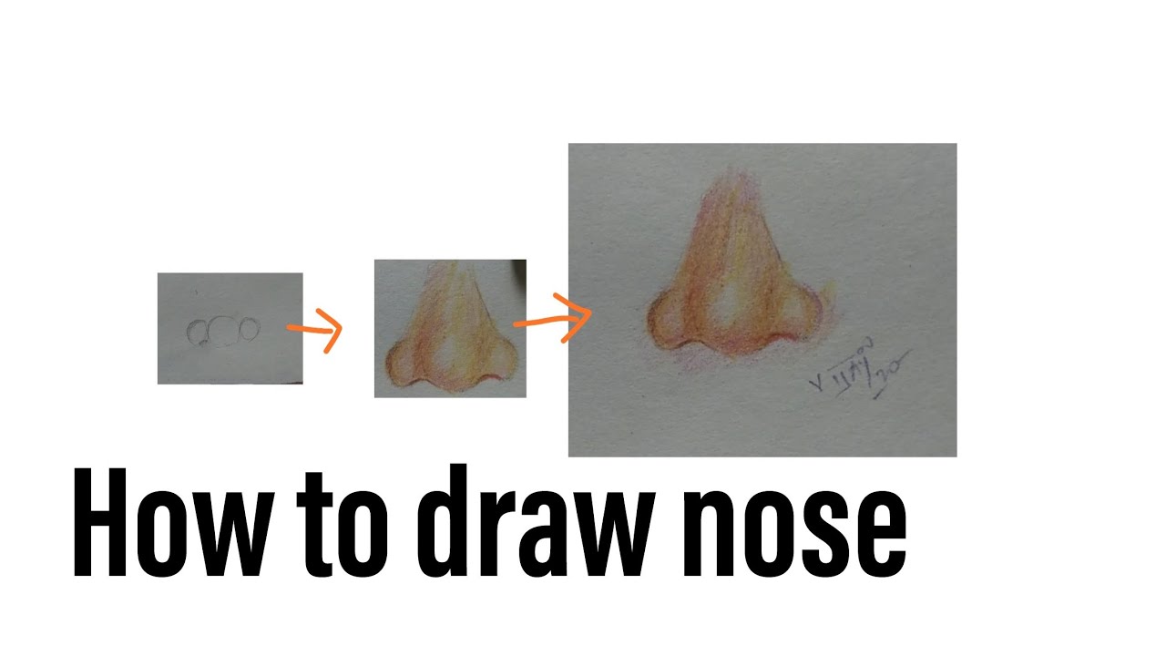 How to draw nose //colour pencil drawing - YouTube
