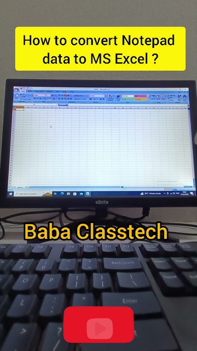 How to convert Notepad data to MS Excel #babaclasstech #msexcel - YouTube