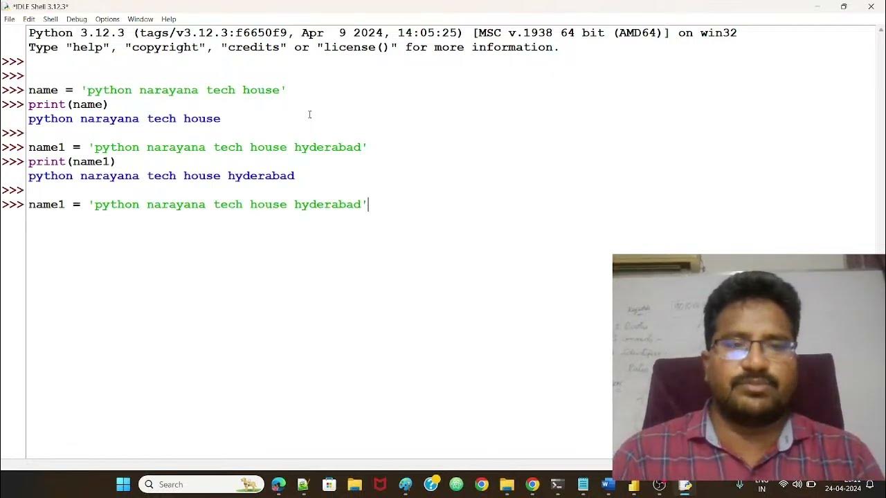 Core Python Part - 3 || Mr. Narayana || Narayana Tech House || 9010607010 - YouTube