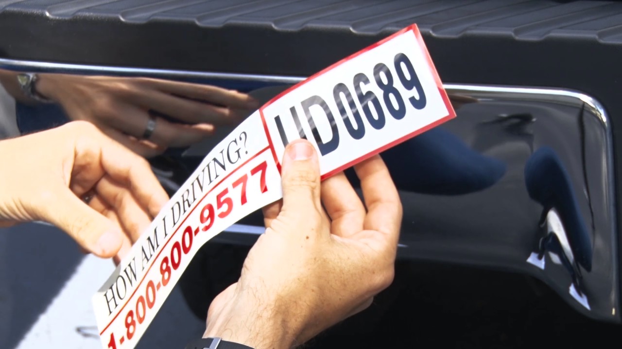 How to Apply a 1-800 'How's My Driving?' Decal - YouTube