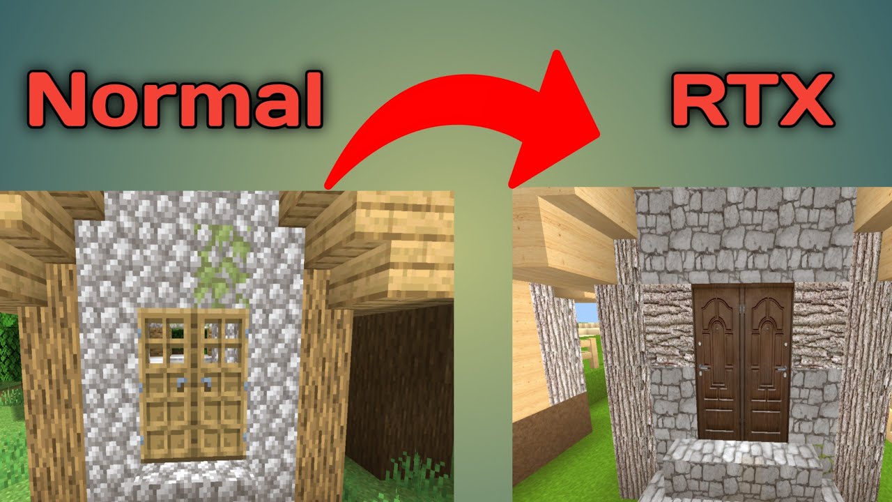 RTX graphics V/s normal graphics in minecraft| RTX graphics gameplay ...