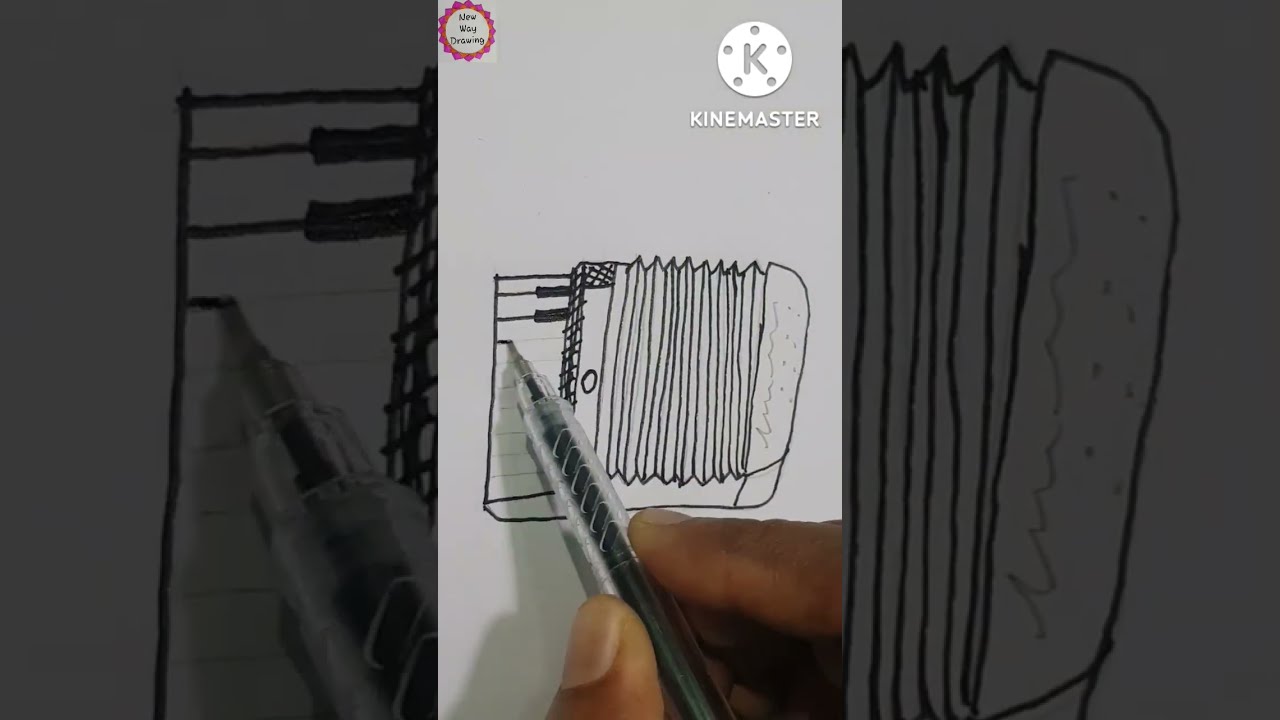 draw accordion//creative art//easy//stepbystep//colouring#NewWayDrawing ...