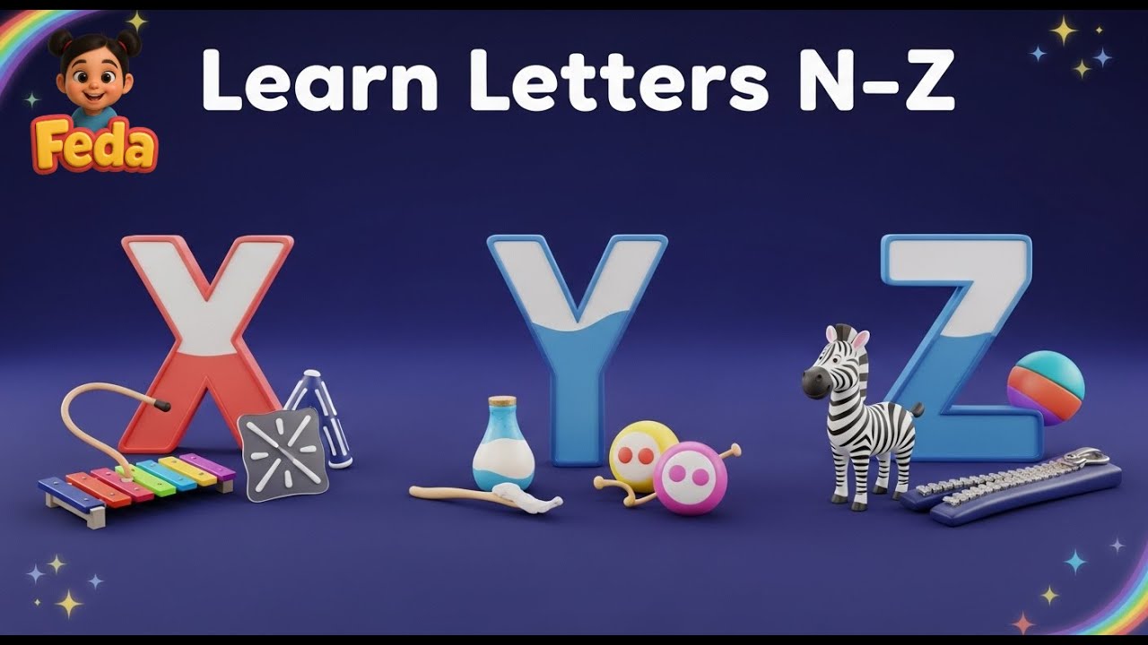 ABC Song N to Z --Magical Alphabet Rhymes for Kids| Learn Letters with ...
