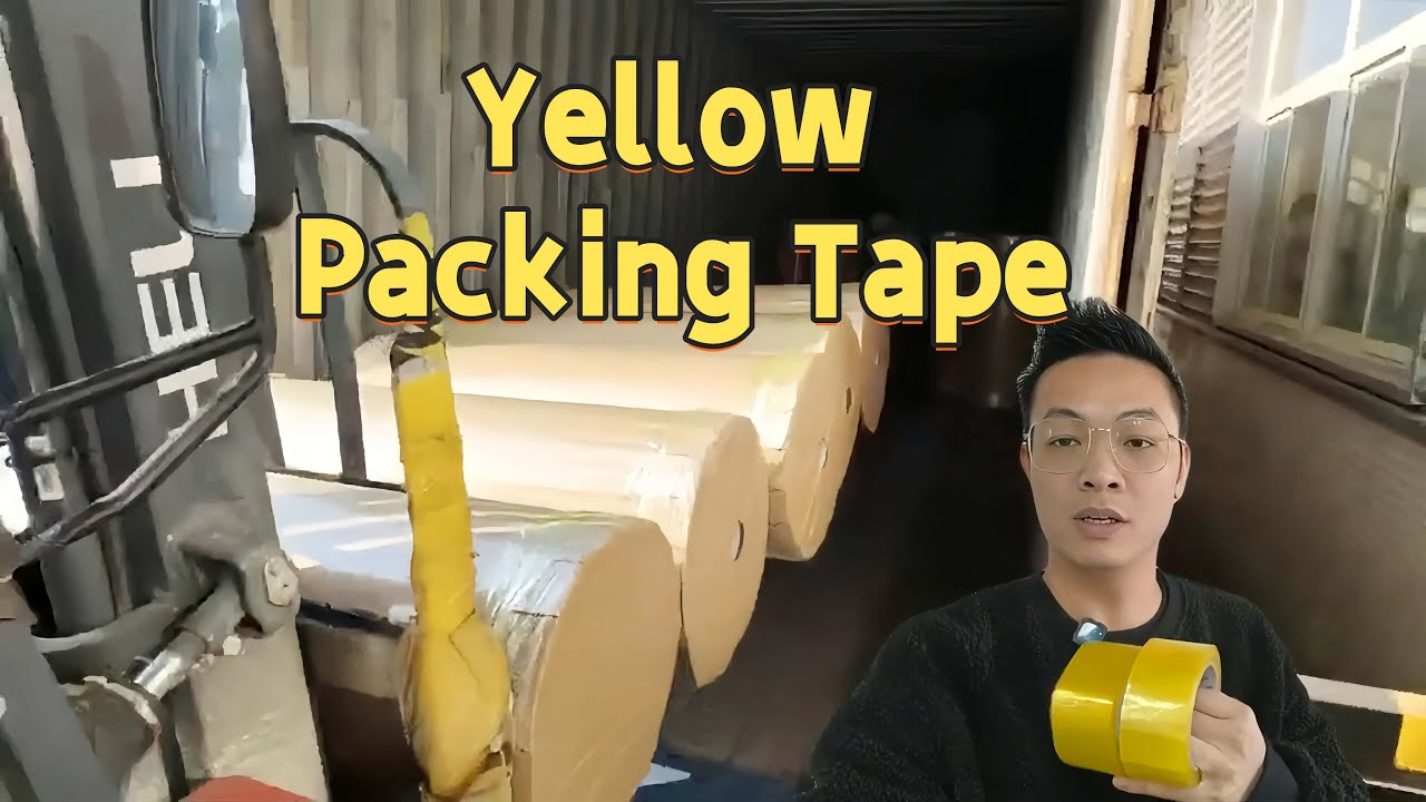 Yellow packing tape,yellow transparent cello tape,tape jumbo roll ...