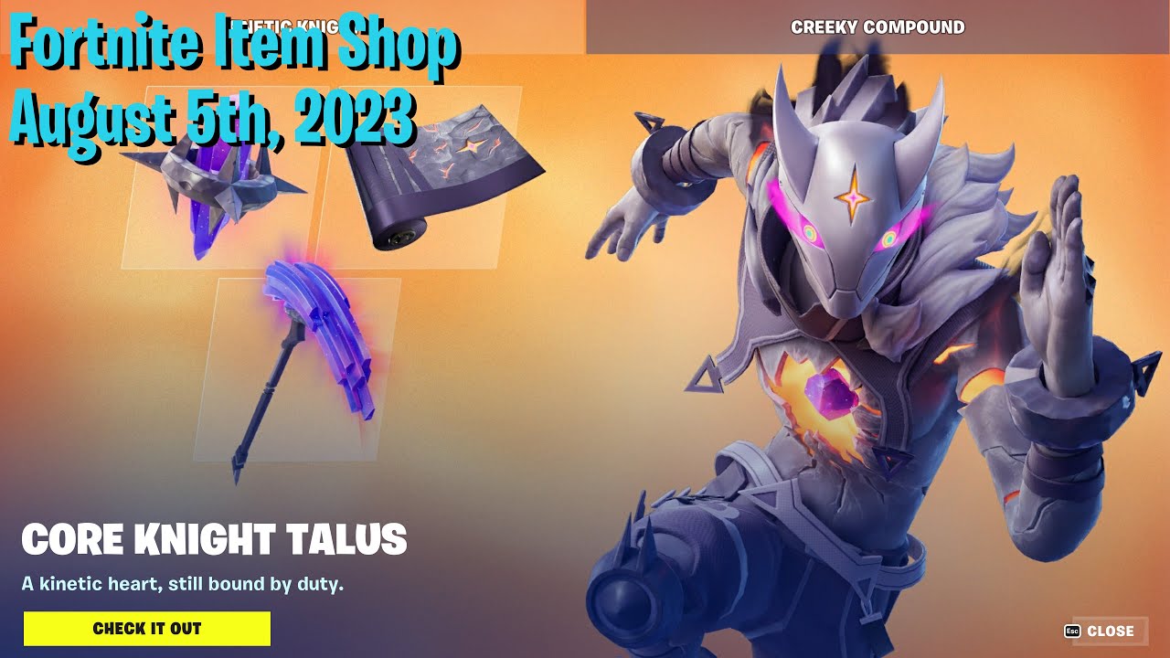 🌟 #Fortnite Item Shop - August 5th, 2023 | New Core Knight Talus Skin ...