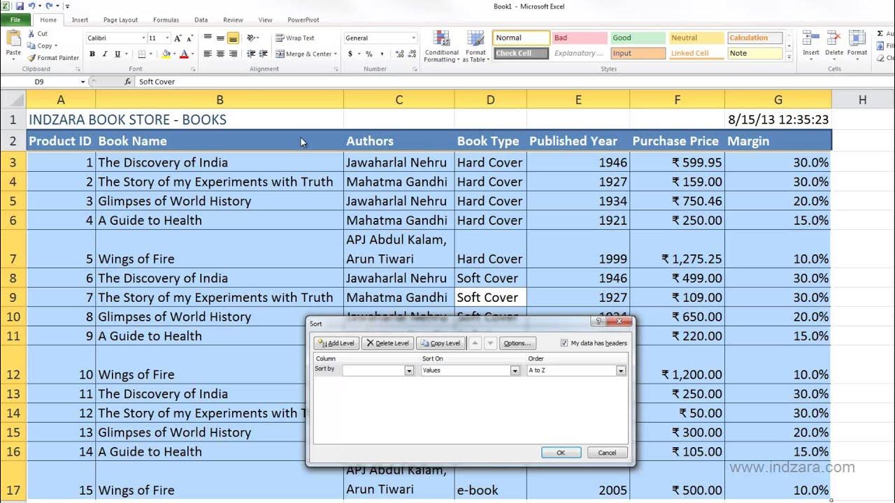 Useful Excel for Beginners - Chapter 5 Lesson 8 - Sort - YouTube