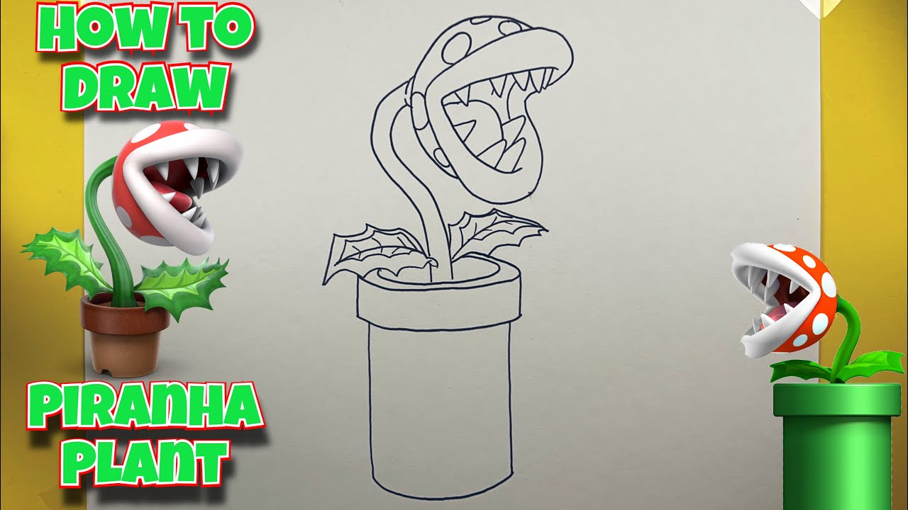How To Draw Piranha Plant | Super Mario | Step By Step #drawing #draw # ...