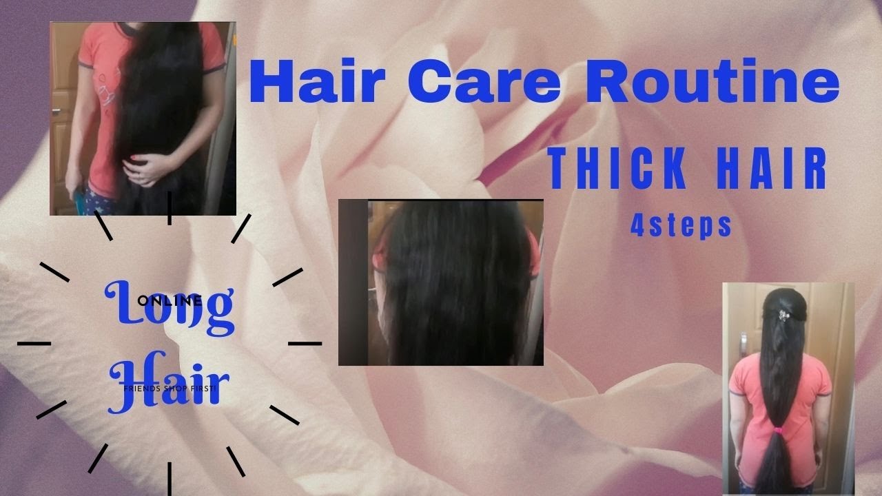 Hair care routine for long & thick hair oiling the hair shampoo the ...