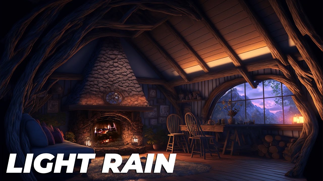 Light Rain & Crackling Fireplace Ambience to Fall Asleep┇Help with ...