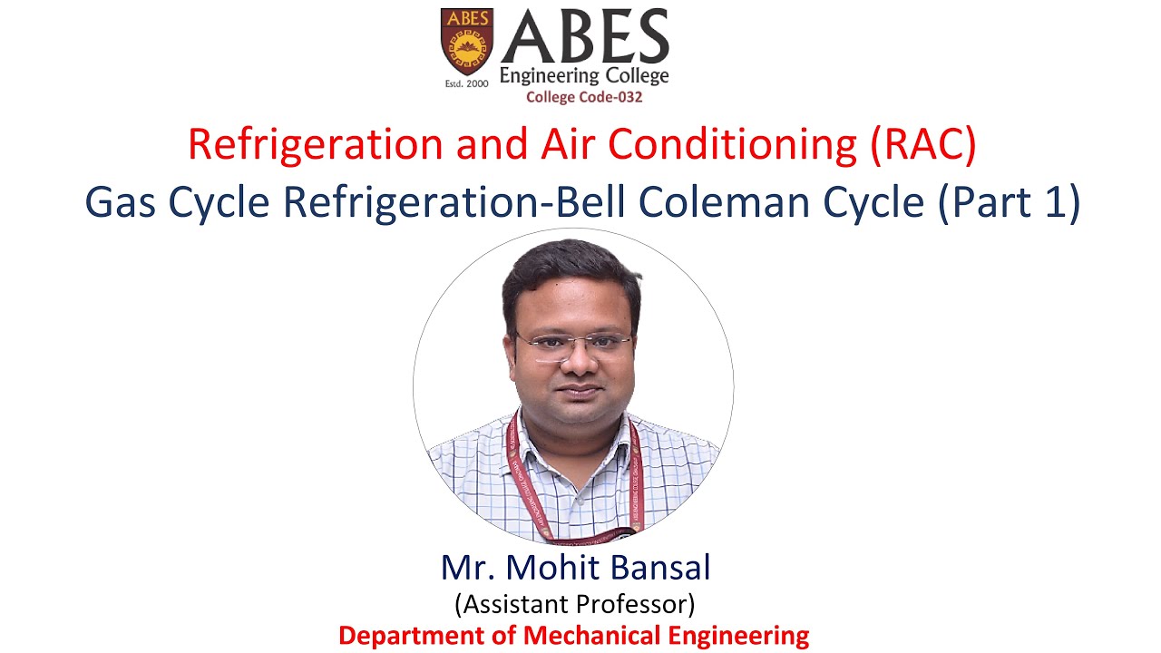 Gas Cycle Refrigeration-Bell Coleman Cycle (Part 1) - YouTube