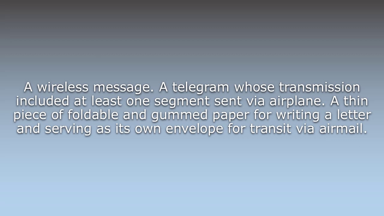 What does Aerogram mean? - YouTube
