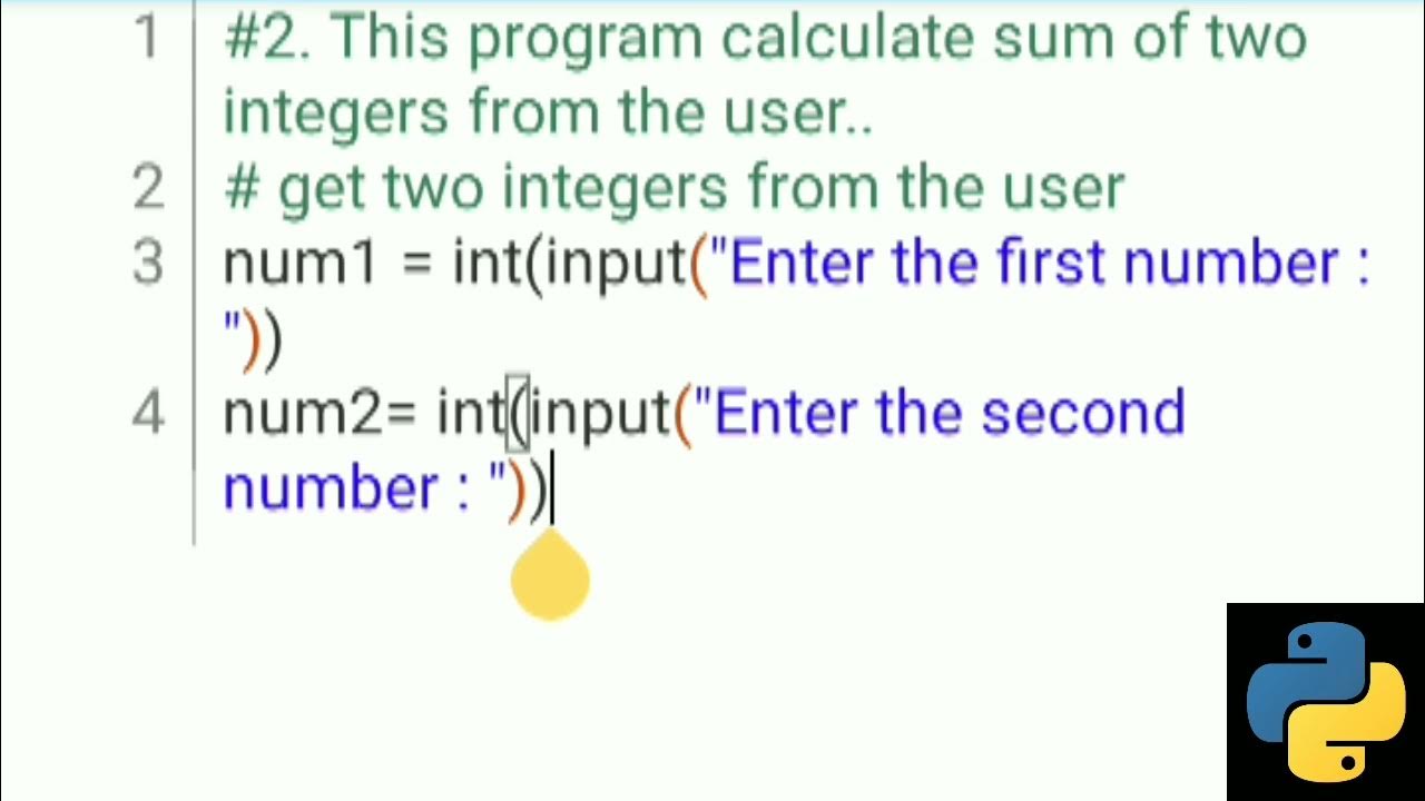 #hello world!, calculate sum of two numbers #what is python program - YouTube