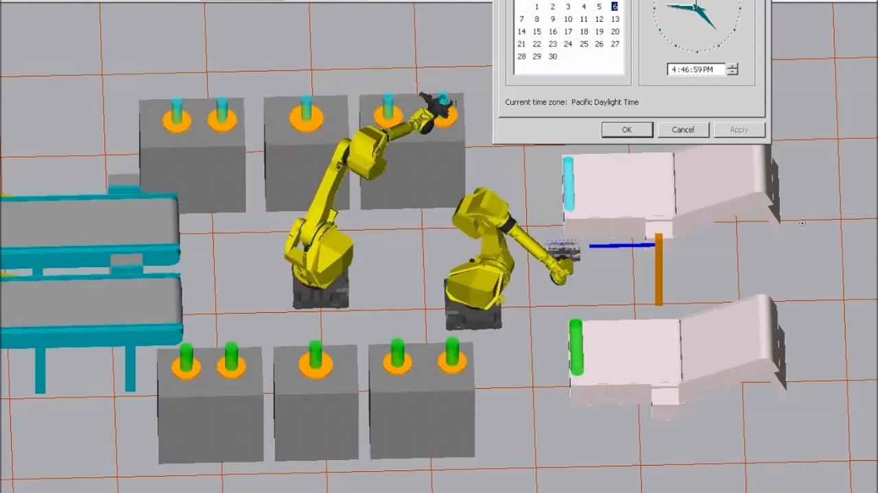 Multi-Robot FANUC Workcell - YouTube