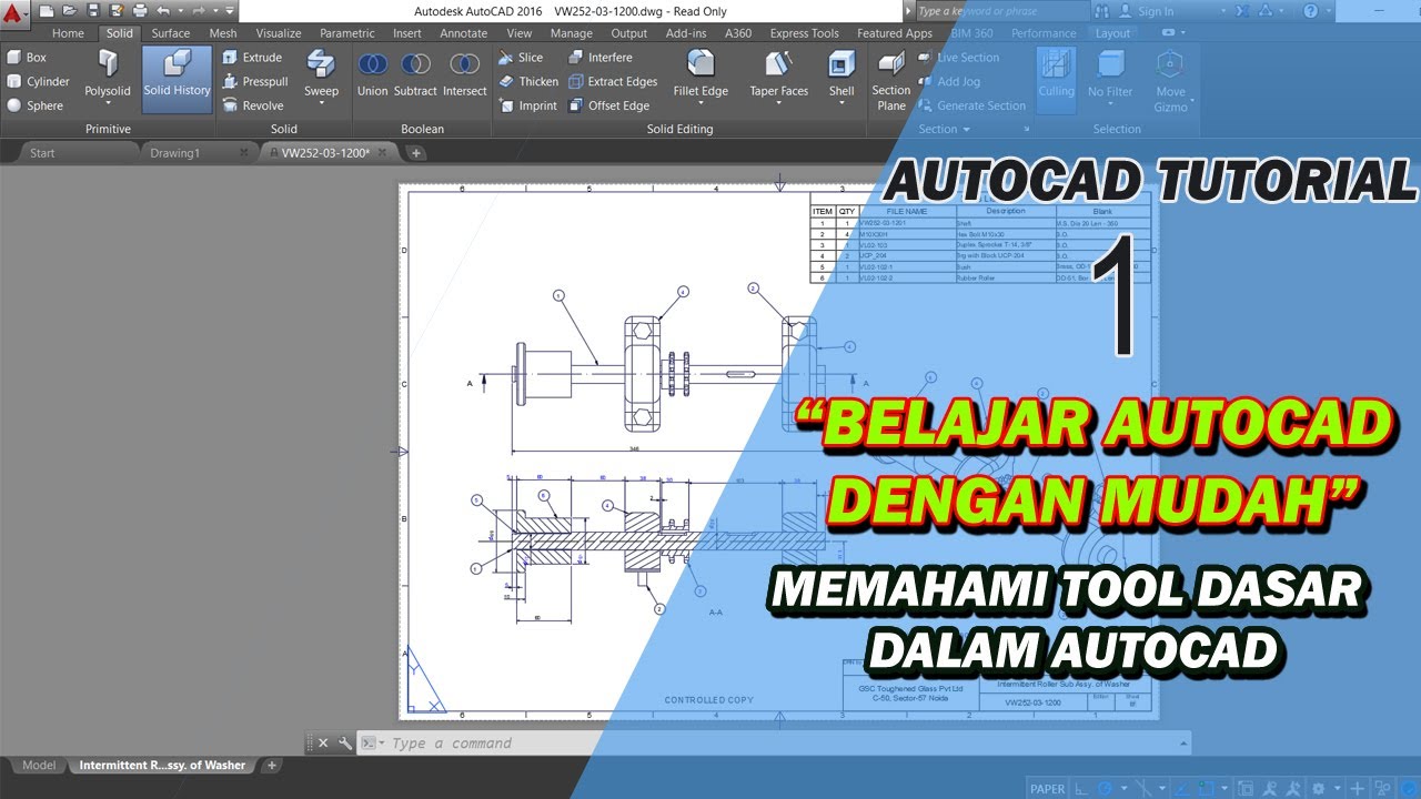 TUTORIAL AUTOCAD UNTUK PEMULA || MEMAHAMI DASAR PENGGUNAAN TOOLS ...
