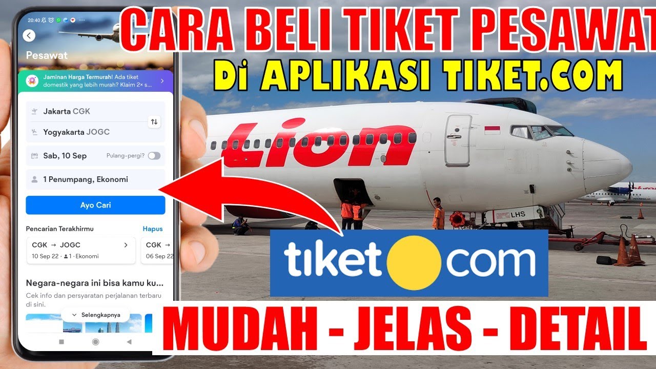 CARA BELI TIKET PESAWAT ONLINE DI TIKET.COM PAKE HP TERBARU 2023 ...