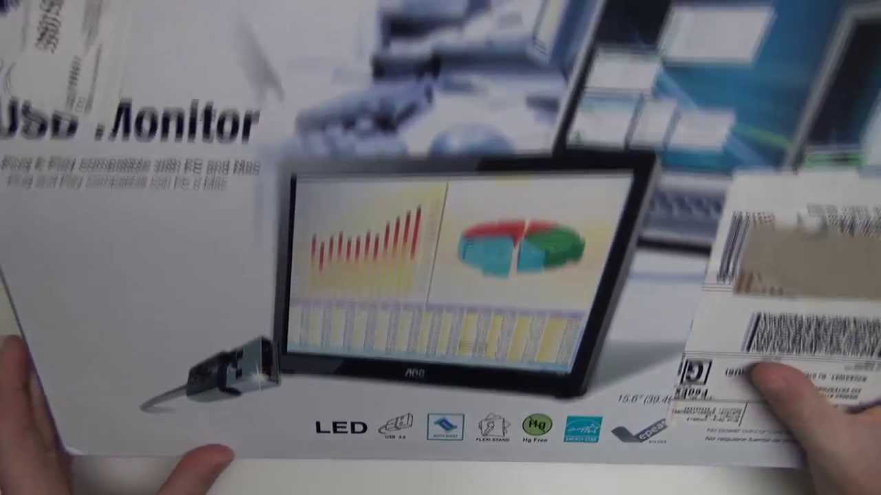 AOC E1649FWU 16" USB-Powered Portable LED Monitor Unboxing - YouTube