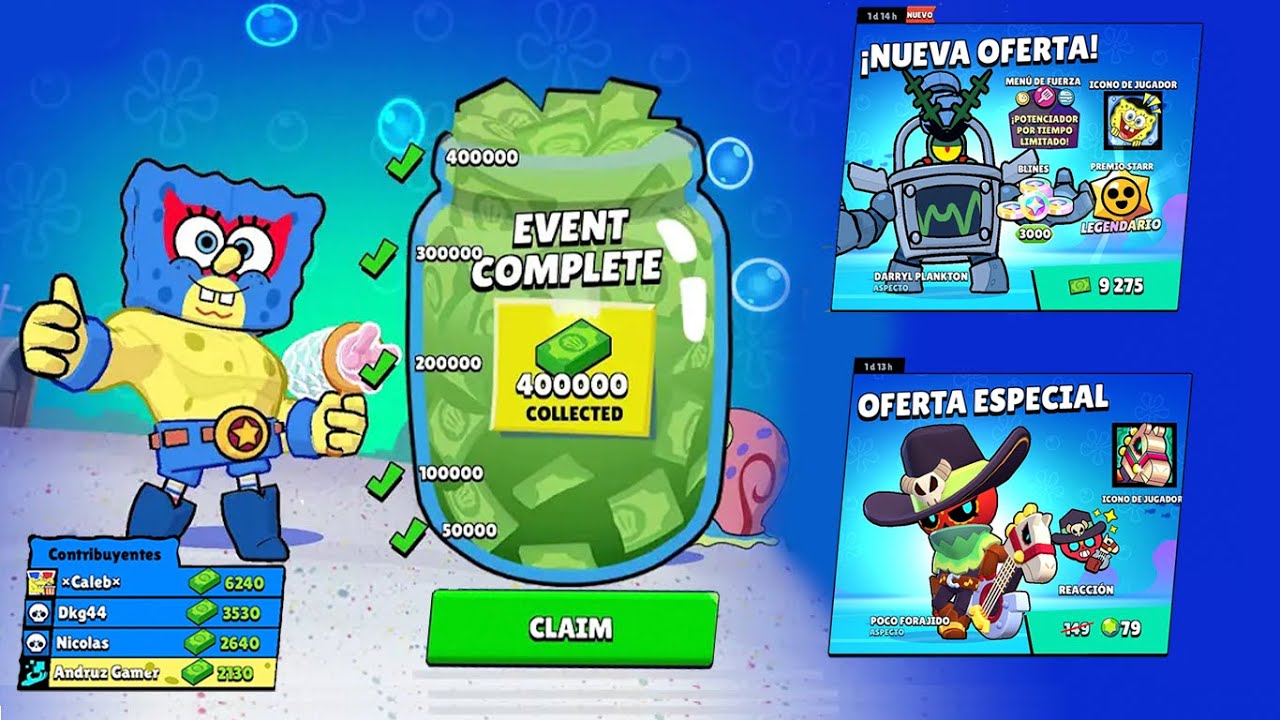 BRAWL STARS - 👑NUEVA COLABORACION👑 con BOB ESPONJA COMPLETADA Unete a ...