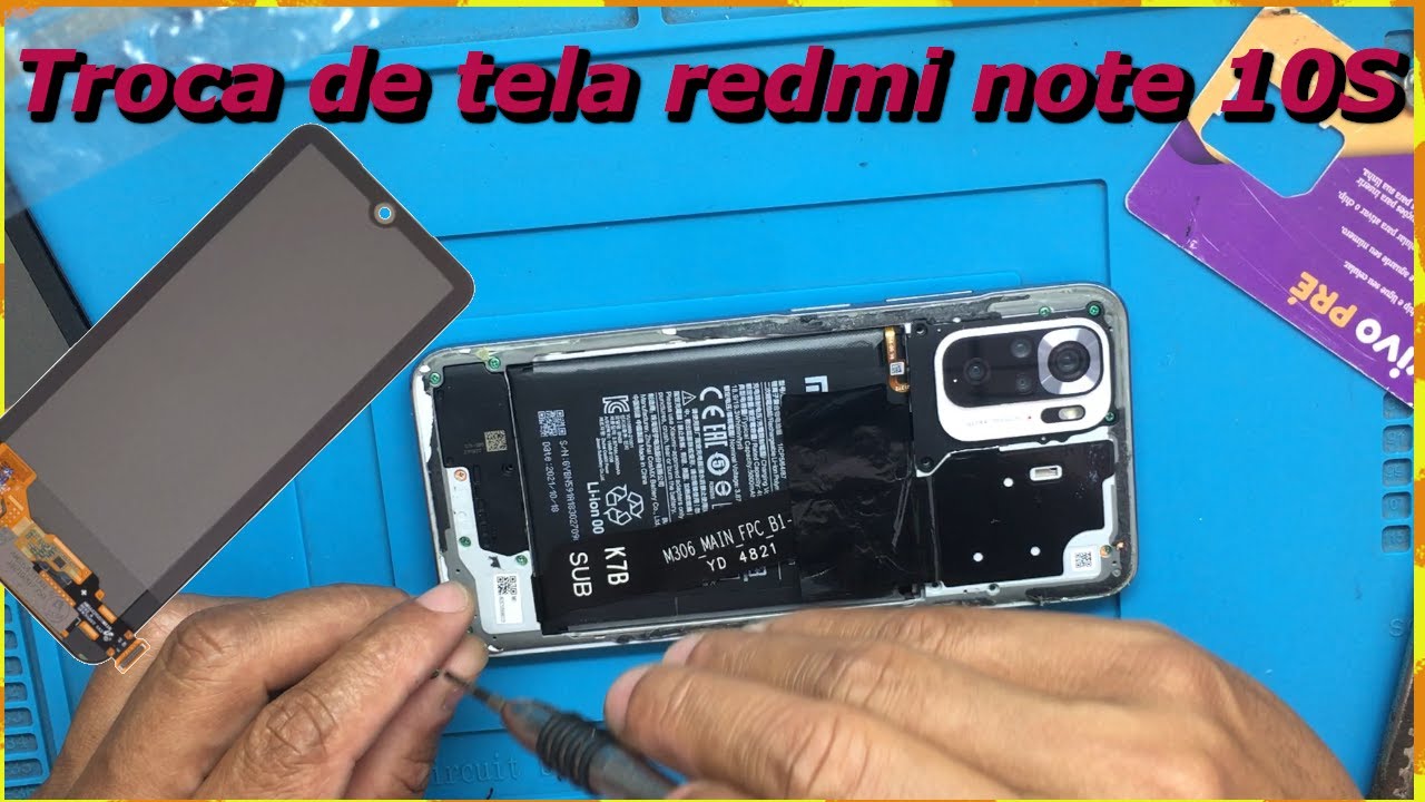 como trocar tela xiaomi redmi note 10S - frontal com display lcd e ...