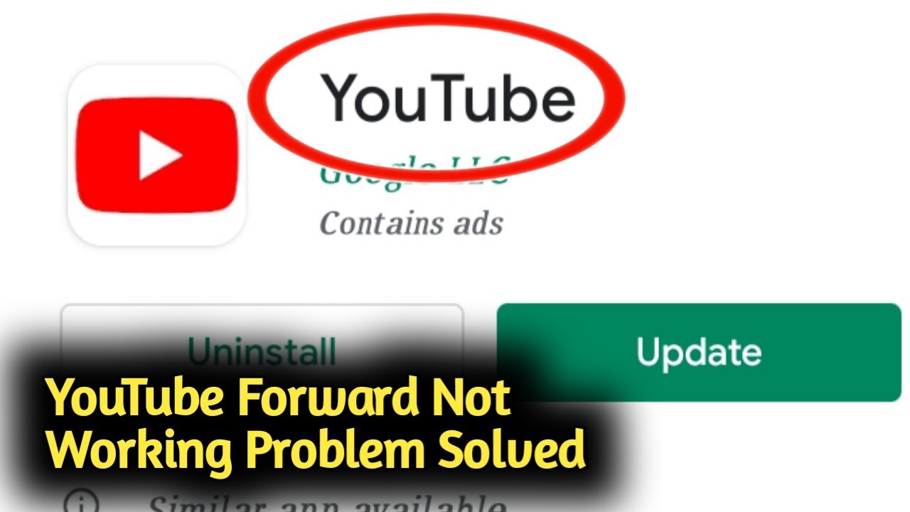 Fix YouTube Forward Not Working Android Problem Solved - YouTube
