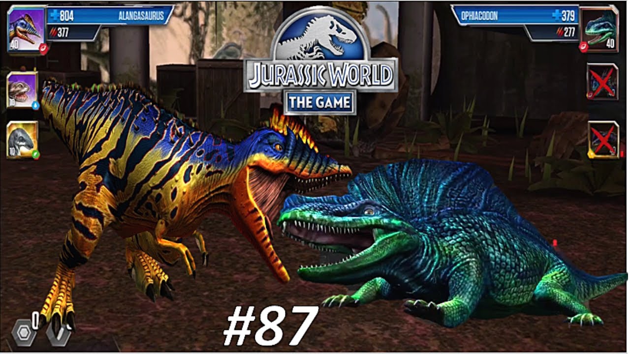 ALANGASAURUS LEVEL 40 vs OPHIACODON JURASSIC WORLD THE GAME I Dinosaurs ...
