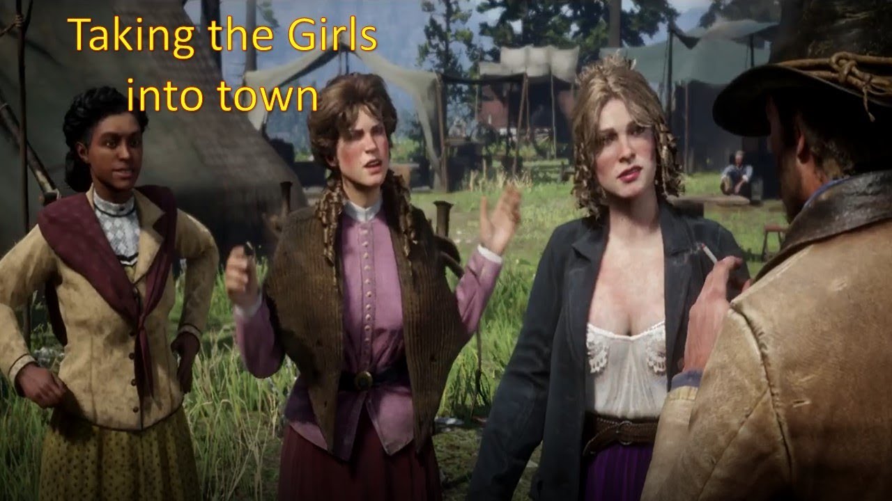 Red Dead Redemption II: Taking the Girls into Town (important dialogue ...