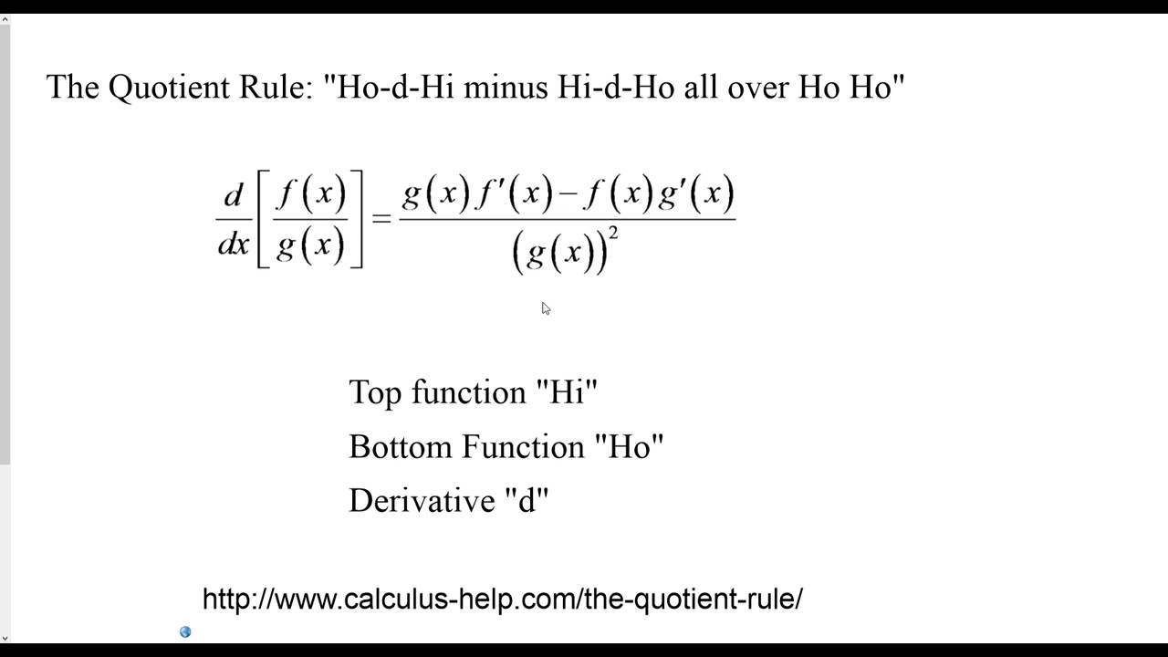 A.P. Calculus: Sec 2.3 (Product and Quotient Rules) - YouTube