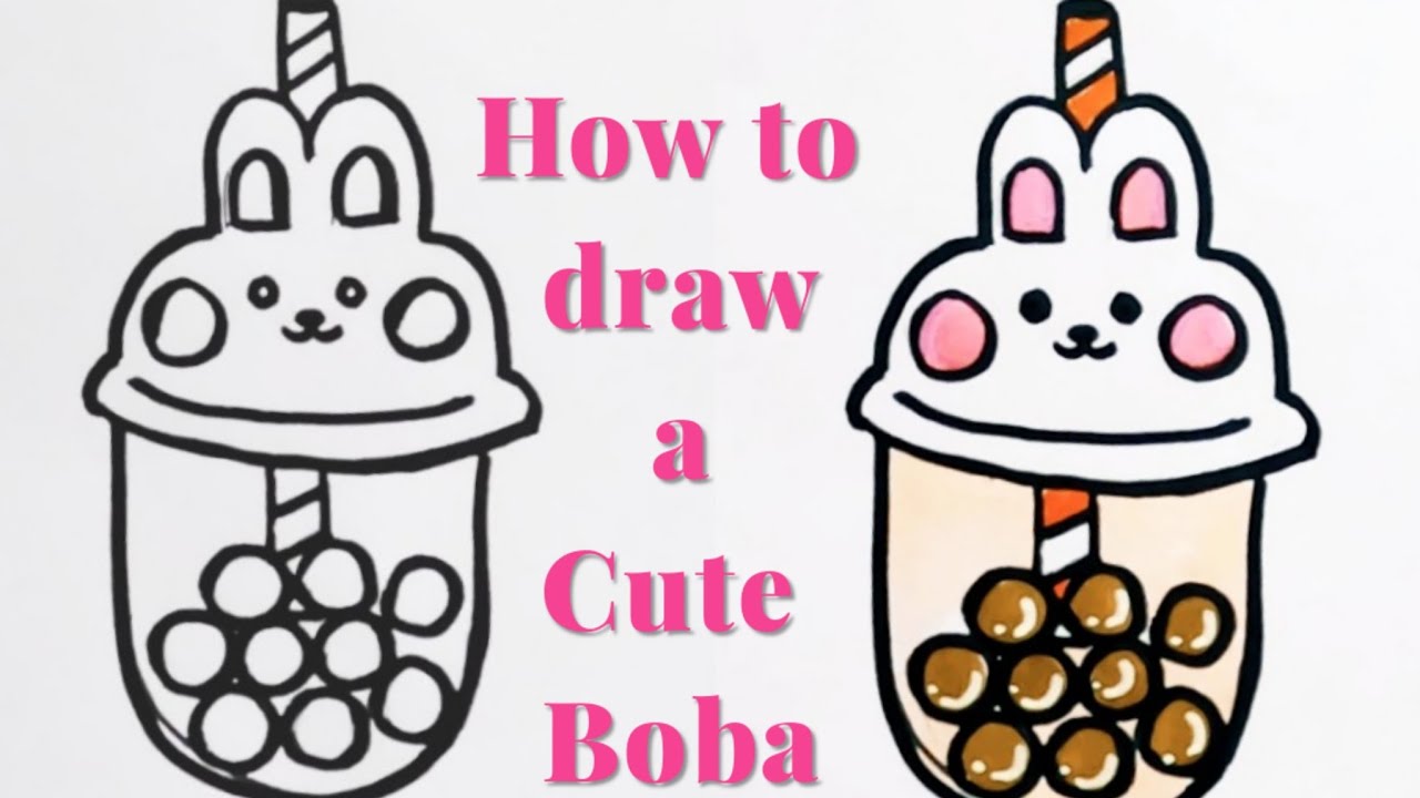 How to draw a Cute Boba/ Easy step by step drawing for beginners - YouTube
