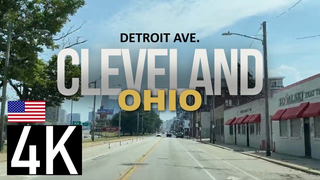 Road Tour of Cleveland, Ohio on Detroit Avenue in 4K - Downtown ...