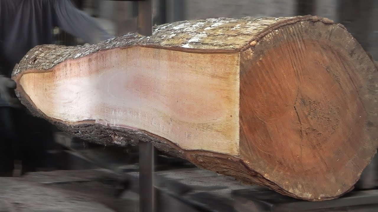 Sat Set Tas Tes !!! Proses Cepat Sawmill Kayu Mahoni - YouTube