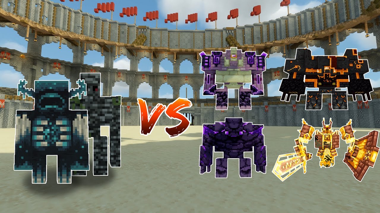 WARDEN + BEDROCK Golem vs Netherite Monstrosity, Ignis, Ender Guardian ...