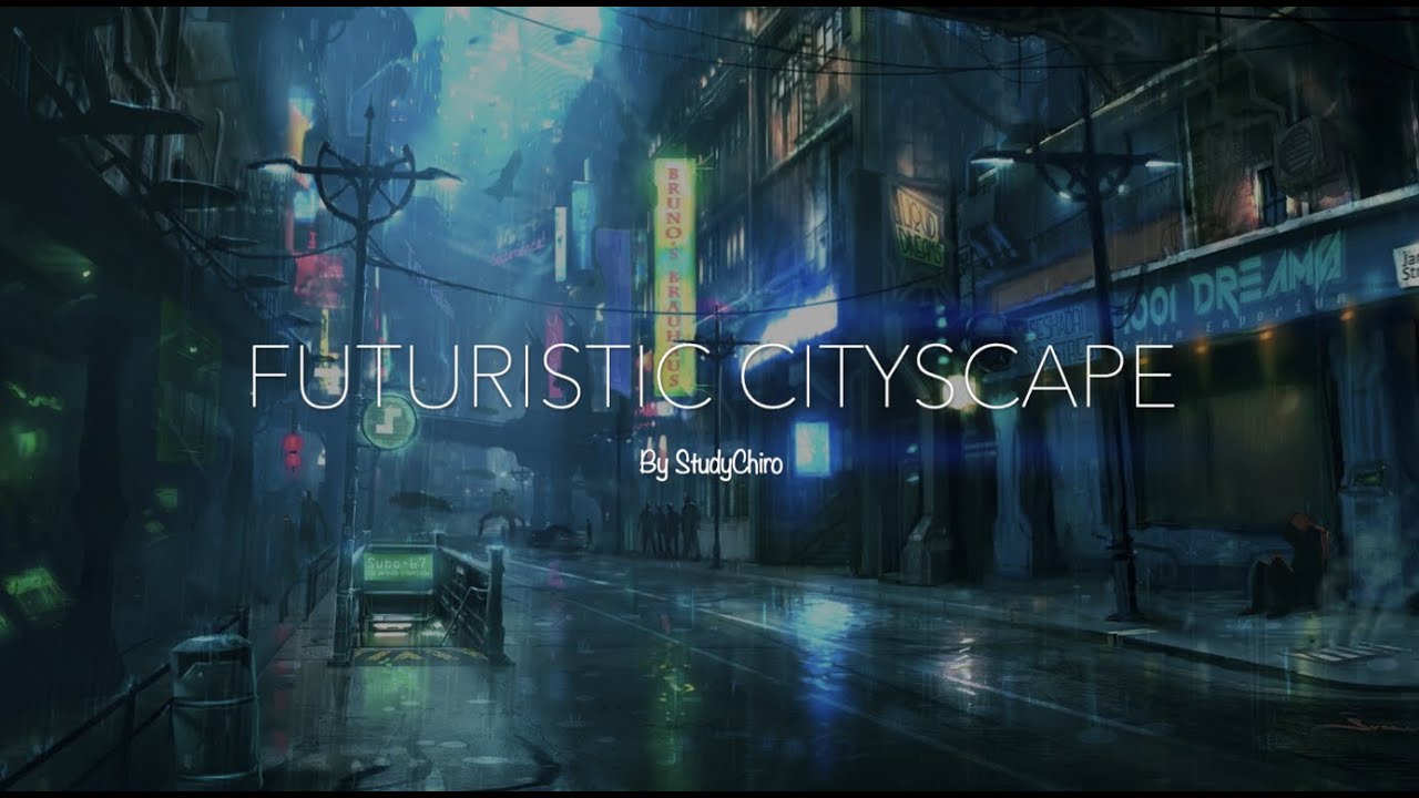 STUDY WITH ME | Futuristic Cityscape + Ambience | 30 minute loop - YouTube