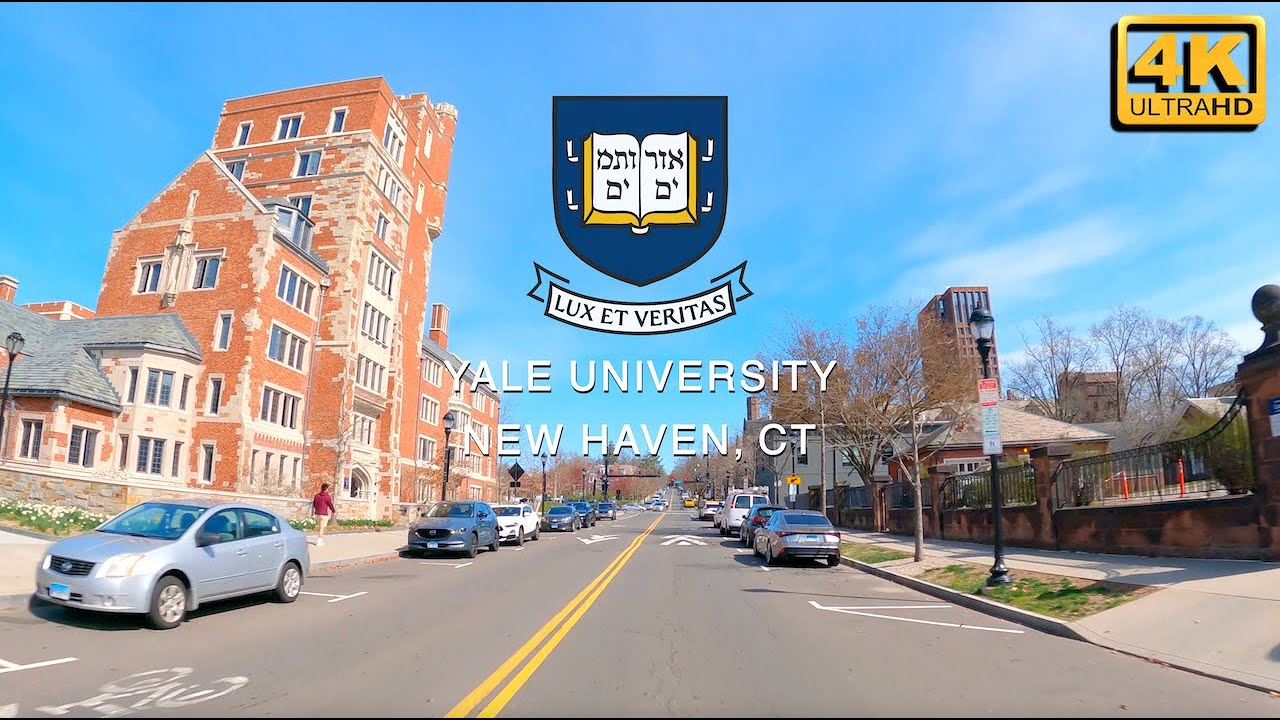 Yale University in Connecticut, 4K Driving Video, Relaxing with City ...