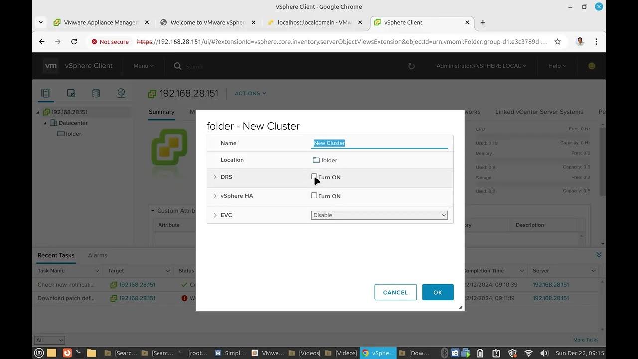 turning on drs and ha while creating cluster on vcsa 6.5 - YouTube