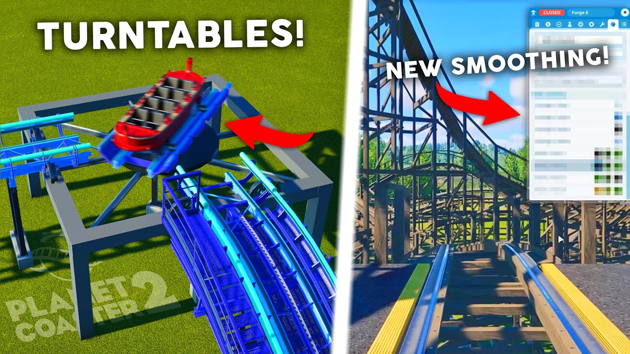 FIRST LOOK Planet Coaster 2 TURNTABLES and NEW Coaster Smoothing! - YouTube