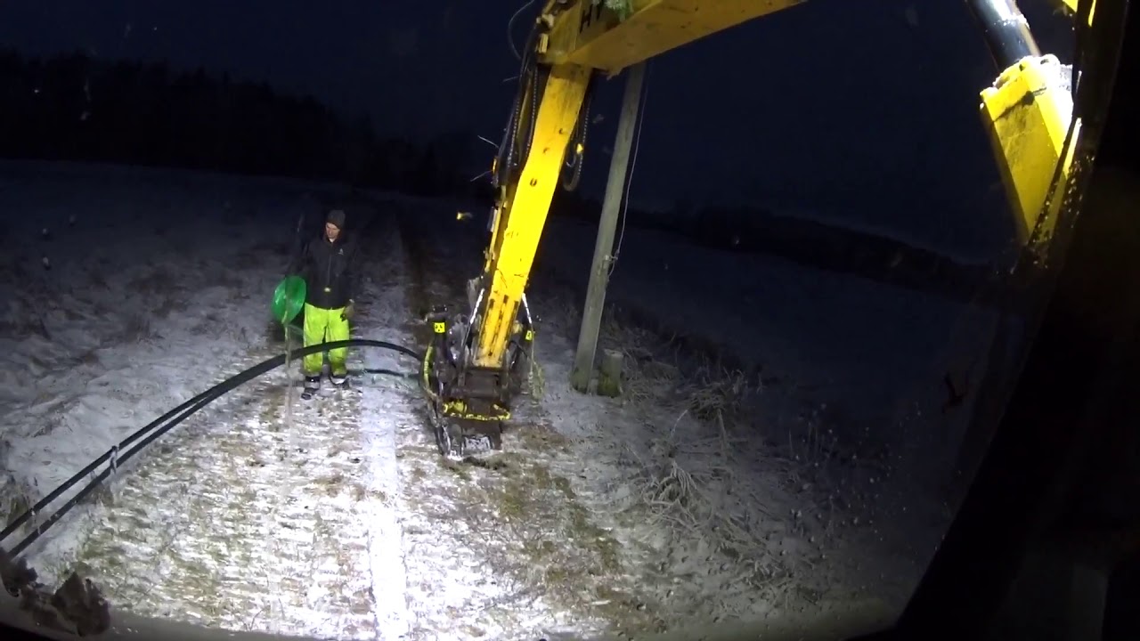 Plowing for fiber optic cable! - YouTube