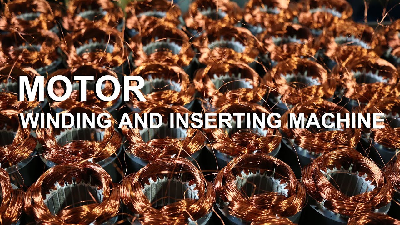 Winding and Inserting machines on stator production line - YouTube