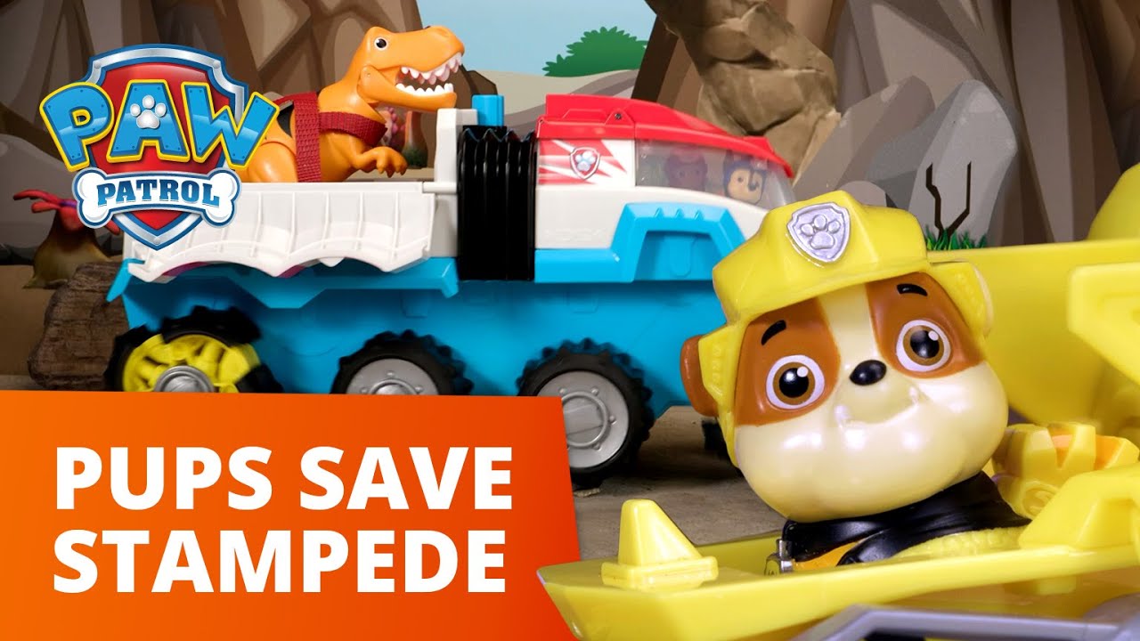 PAW Patrol - Pups Save the Stampeding Dinos Toy Pretend Play Rescue For ...