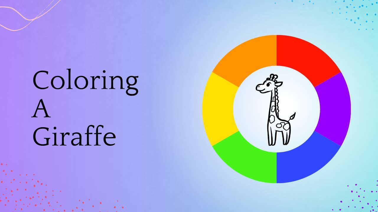 Coloring A Giraffe | Cartoon Giraffe Colour | Giraffe mai colour karo ...
