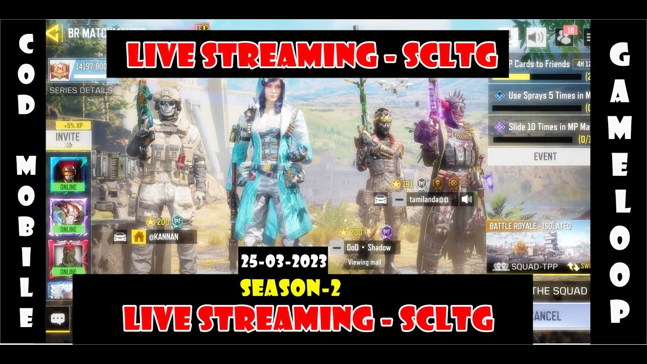 Call of Duty: Mobile Br Isolated Gameplay Season 2 Live Streaming 25-03-2023#codtamil - YouTube
