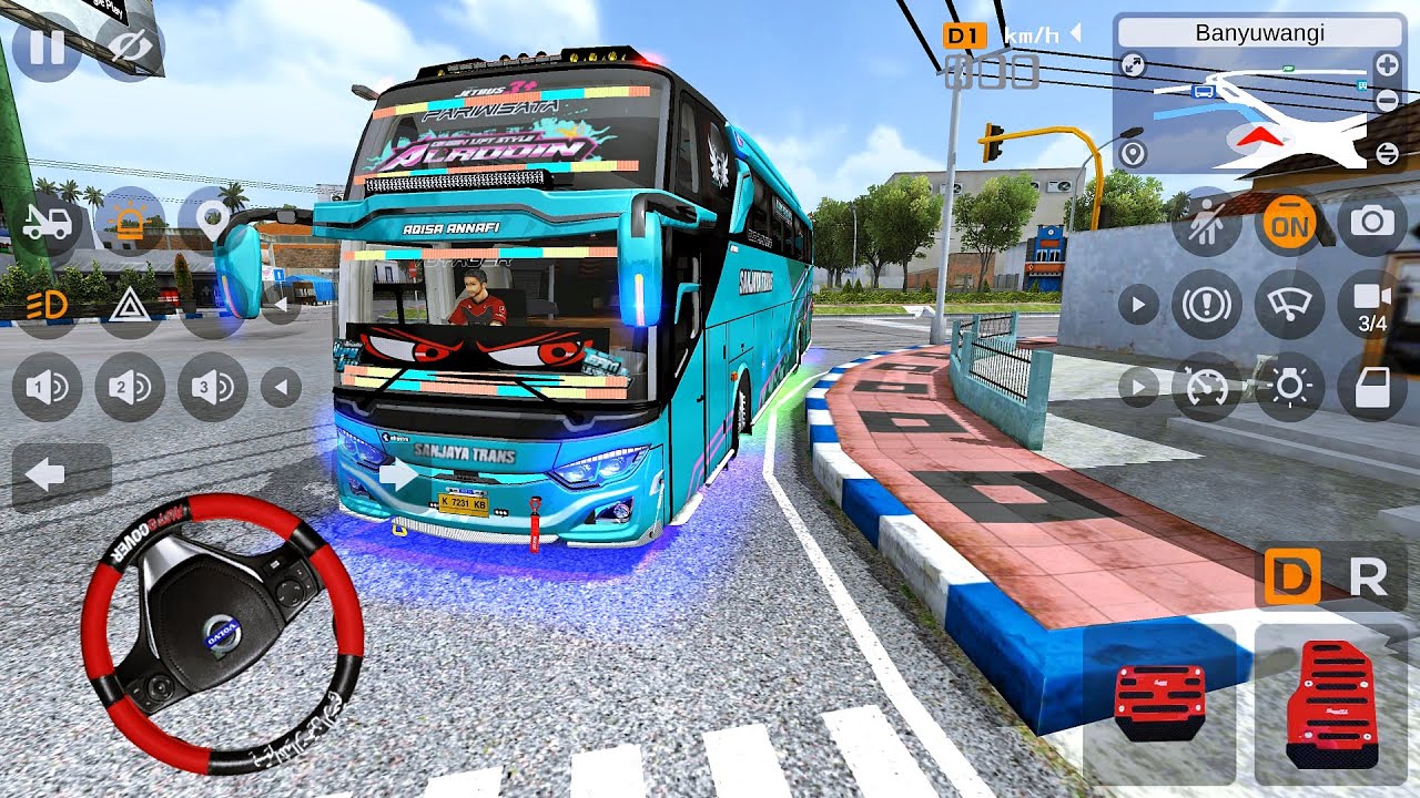 Bus Aladdin Sanjaya Trans Bawa Penumpang Konvoi Bareng Mario Bros - YouTube